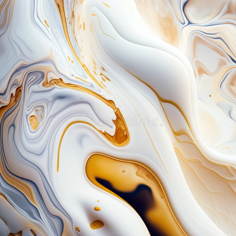 Marble Drawing with White and Gold Paints Generative AI Stock ...
