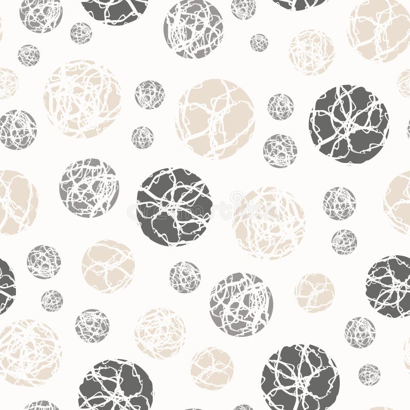 Marble Effect Circle Vector Seamless Pattern Background. Scattered ...