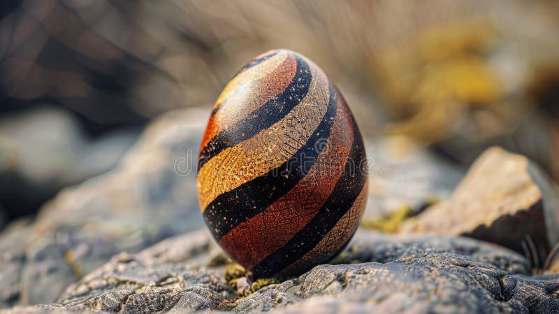 A Marble Egg Resting on a Stack of Rocks, Suitable for Various Design ...
