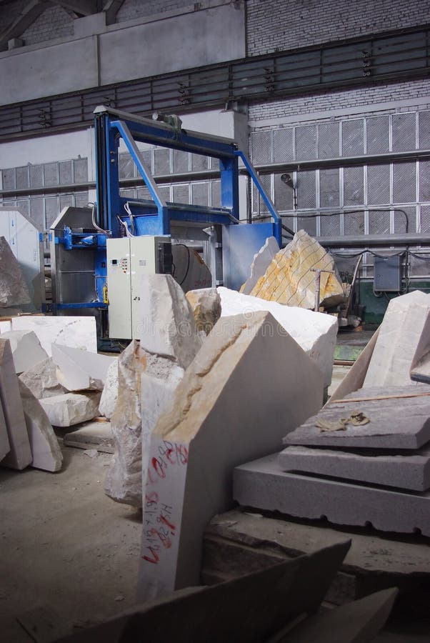 Marble factory stock image. Image of stone, machine, blocks - 12605463