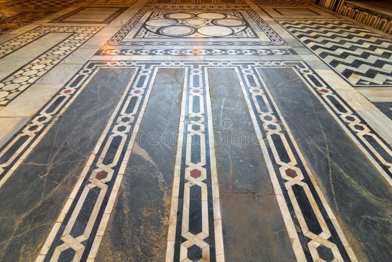Marble Floor Decorated with Geometrical Patterns, Cairo, Egypt Stock ...