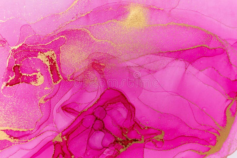 Marble Gradient Light Pink and Gold Veins Artwork Background. Stock ...