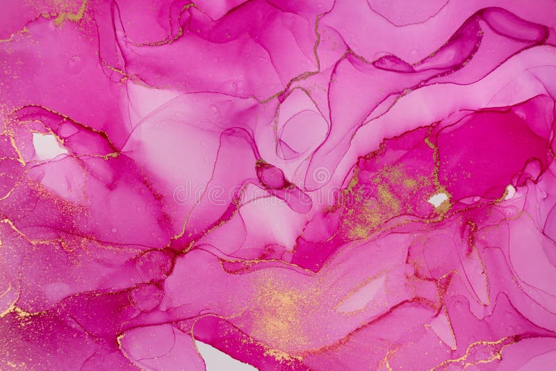 Marble Gradient Pink and Gold Veins Artwork Background. Stock Image ...