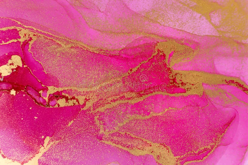 Marble Gradient Pink and Gold Veins Vector Artwork Background. Stock ...