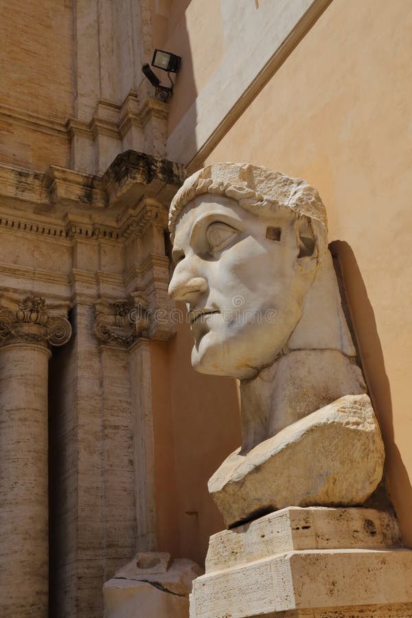 Marble Head, Roman Emperor Constantine, Rome Stock Image - Image of ...