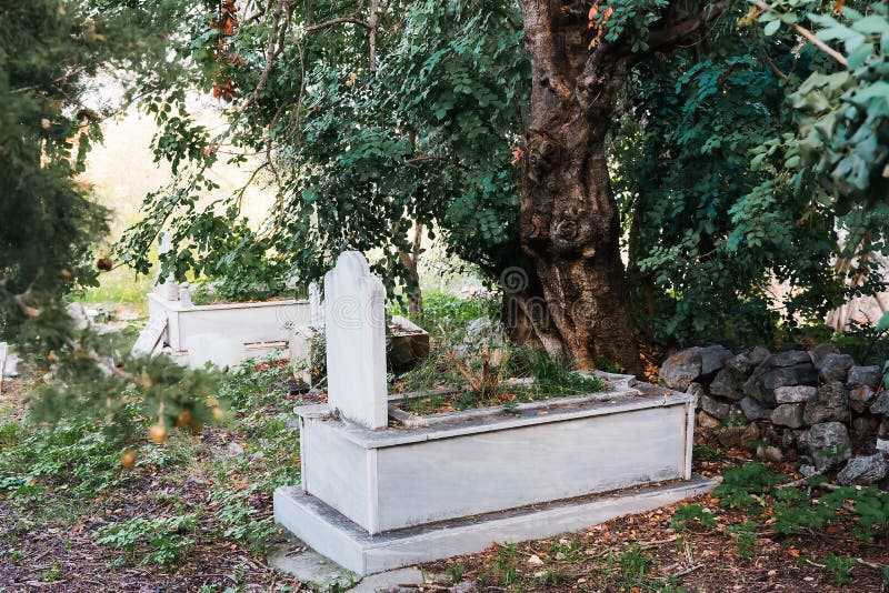 Marble Headstone in an Old Turkish Cemetery. Stock Photo - Image of ...