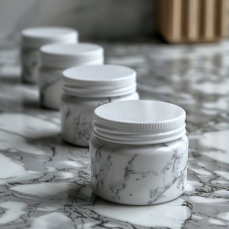 Marble Jars on a Countertop Stock Illustration - Illustration of ...