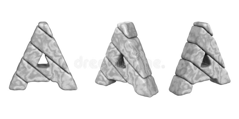 Marble Letters in Different Angles on a Transparent Background. 3d ...
