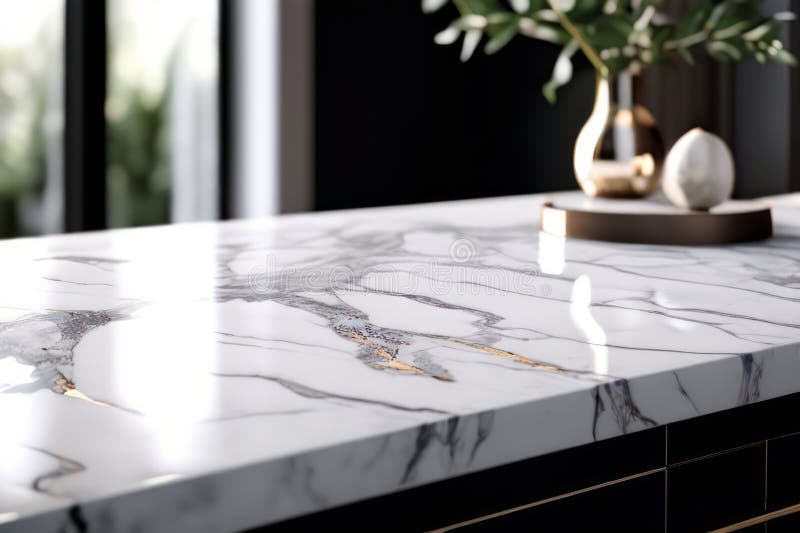 Marble Magic a Close Up of a Marble Backsplash with a Sleek Mode Stock ...