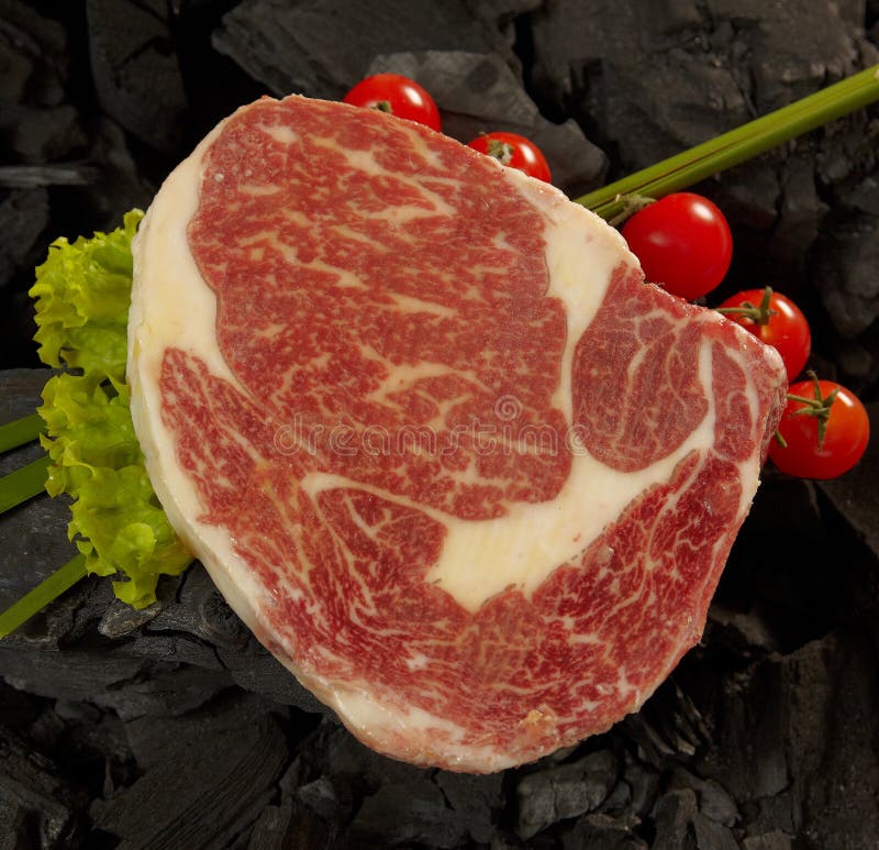 Marble Meat with Cherry Tomatoes Stock Photo - Image of tomato, cherry ...