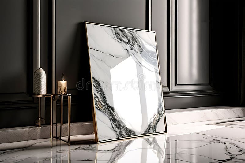 Marble Mirror a Mirror with a Marble Texture Giving the Reflecti Stock ...