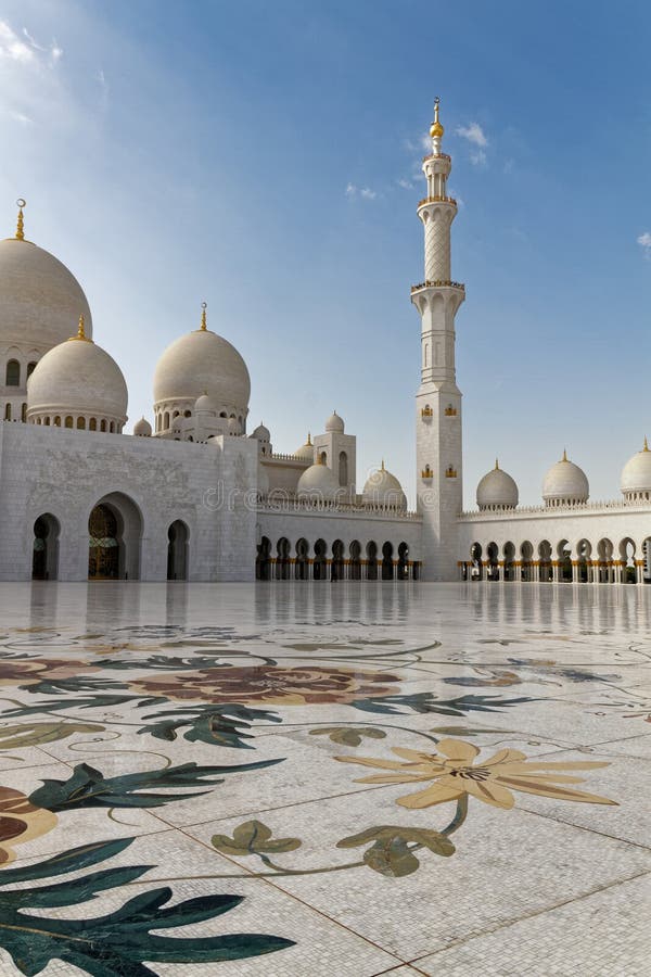 Marble mosque courtyard stock photo. Image of grand - 110799980