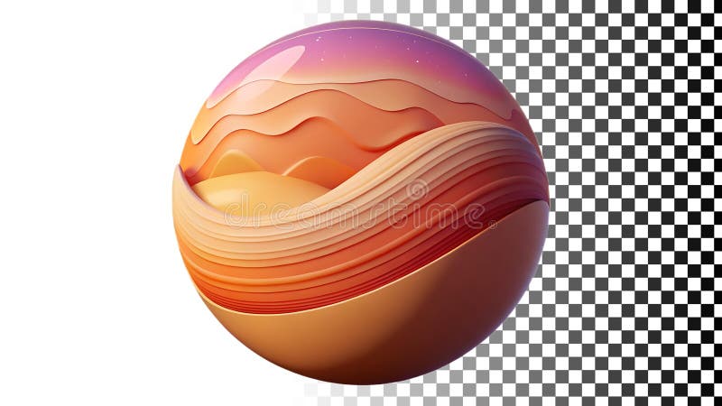 Marble Orange Sphere, Textured Surface and Stone Element Png ...