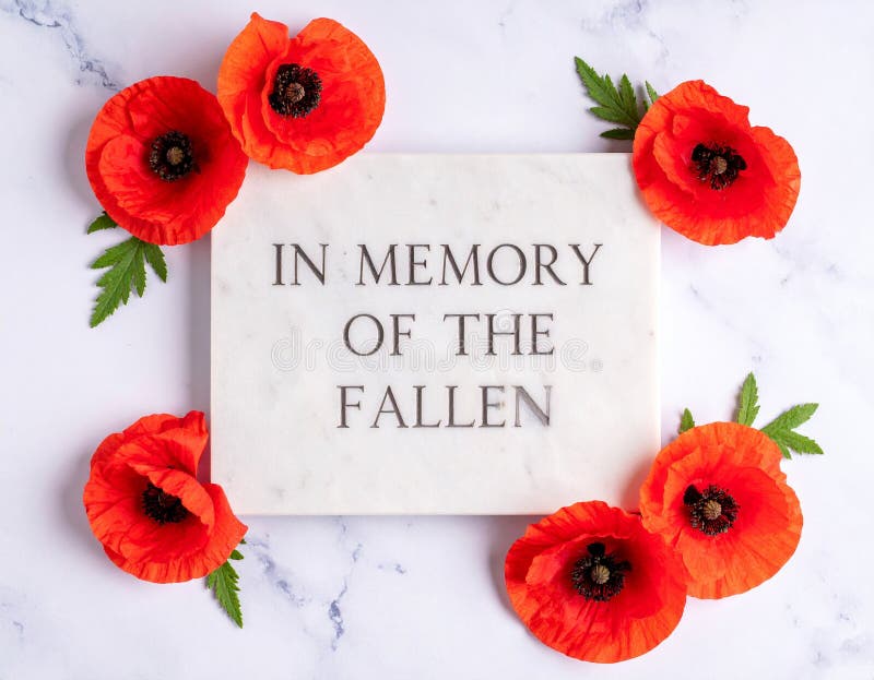 A Marble Plaque Engraved with the Words in Memory of the Fallen ...