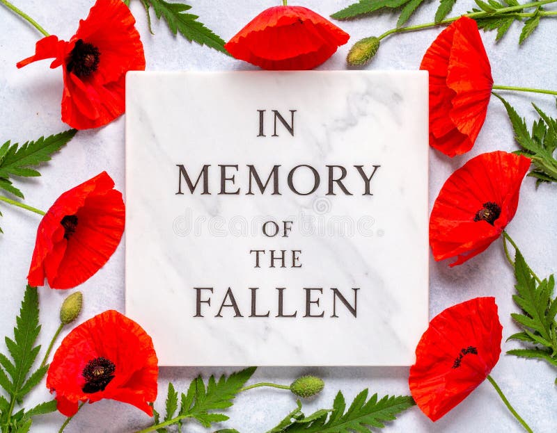 A Marble Plaque Engraved with the Words in Memory of the Fallen ...
