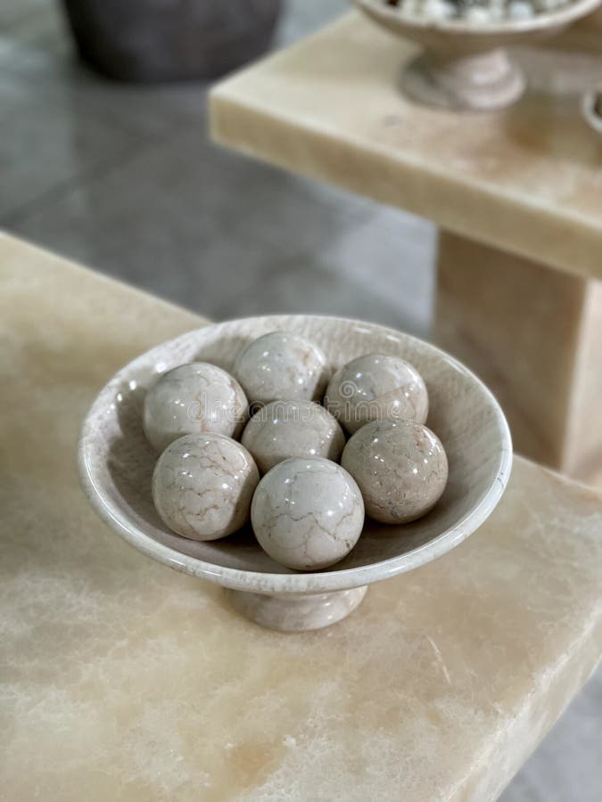 A Marble Plate with a Marble Ball Stock Photo - Image of lighting ...