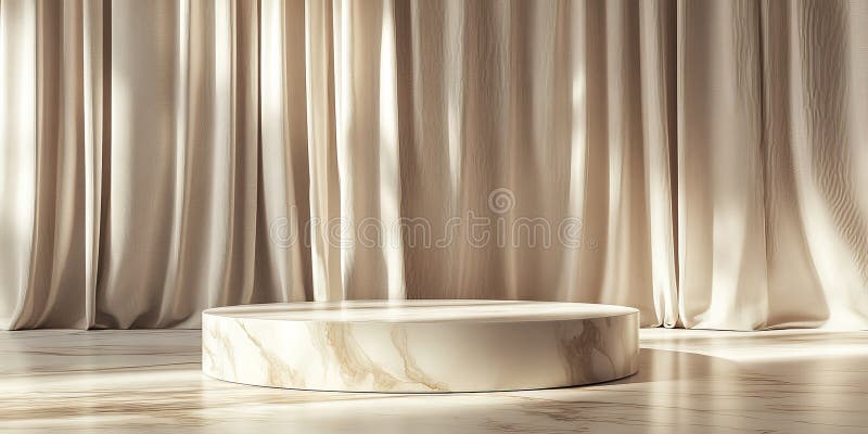 A Marble Podium with a Polished Surface, Standing on a Smooth Floor ...