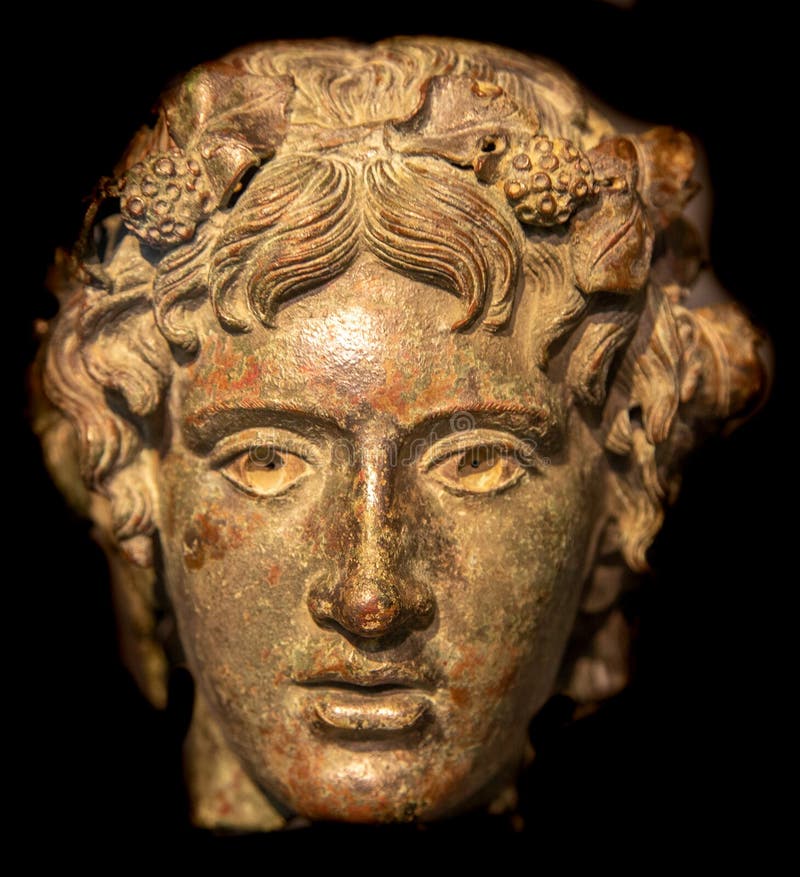 Satyr Bust with Grape Leaves Decoration Stock Image - Image of king ...