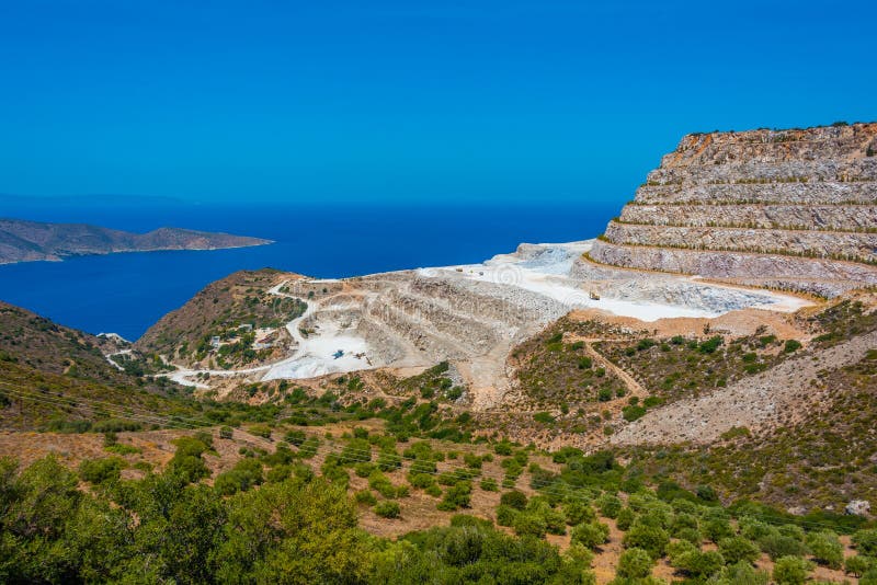 Marble Quarry at Greek Island Crete Stock Photo - Image of marbled ...