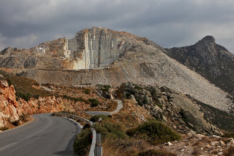 Marble Quarry, Naxos, Greece Stock Photo - Image of material, industry ...
