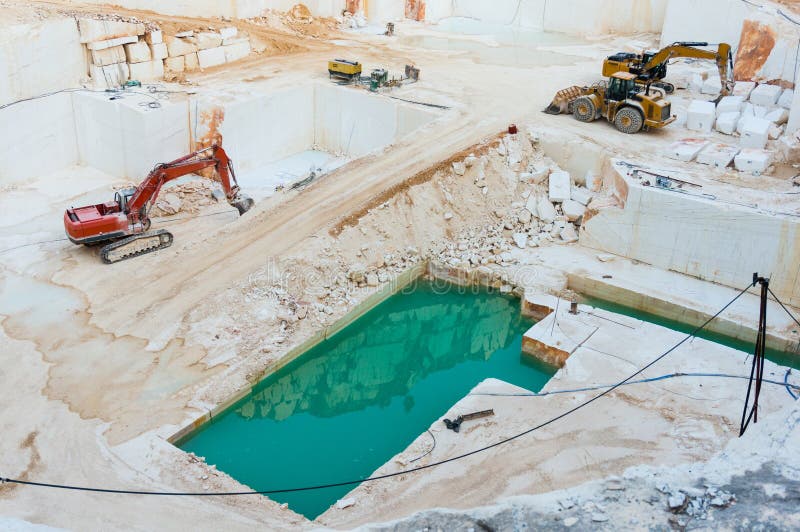 Marble quarry pit stock image. Image of digging, excavation - 55578313