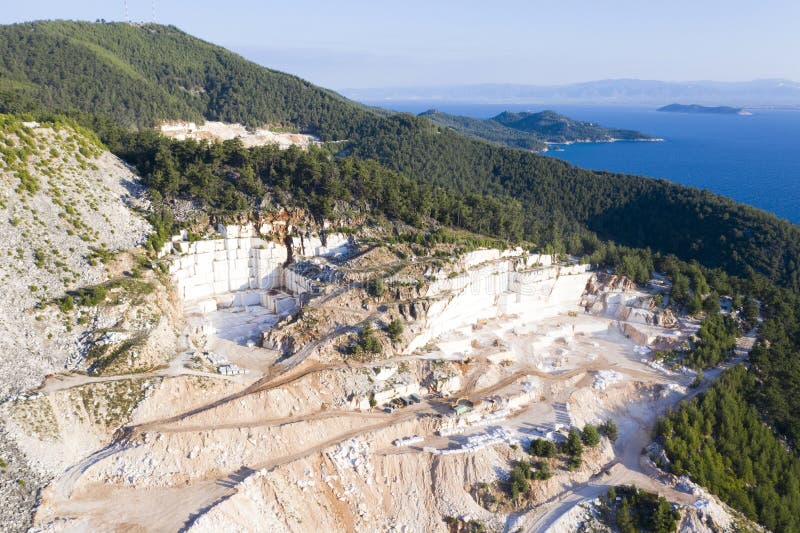 Marble Quarry Site in Thassos, Greece Stock Image - Image of material ...