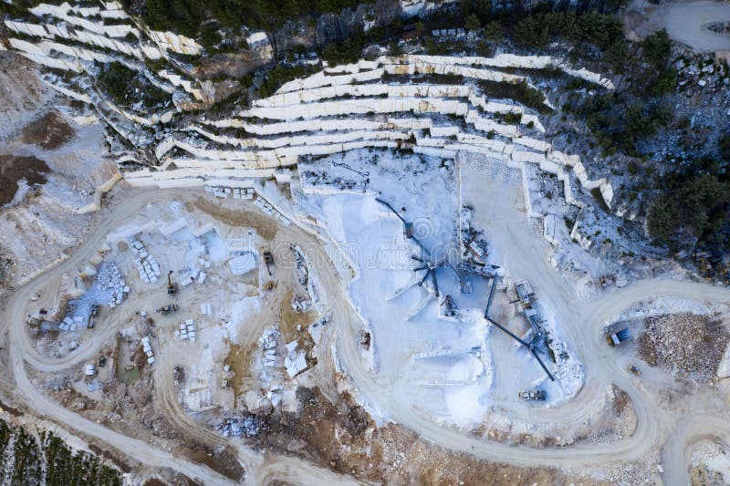 Marble Quarry Site in Thassos, Greece Stock Photo - Image of ...