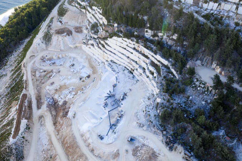 Marble Quarry Site in Thassos, Greece Stock Photo - Image of marble ...