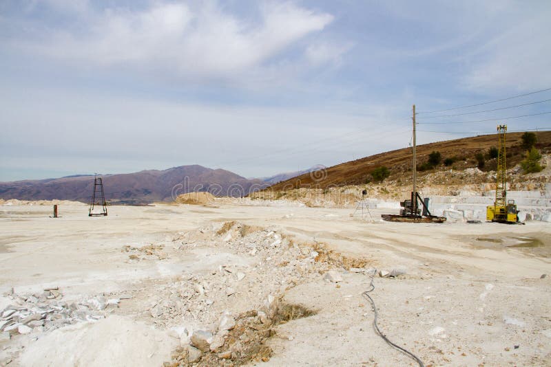 Marble Quarry, White Marble Stock Image - Image of mountain, quarry ...