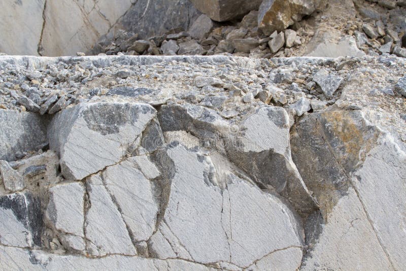 Marble Quarry, White Marble Stock Image - Image of layer, material ...