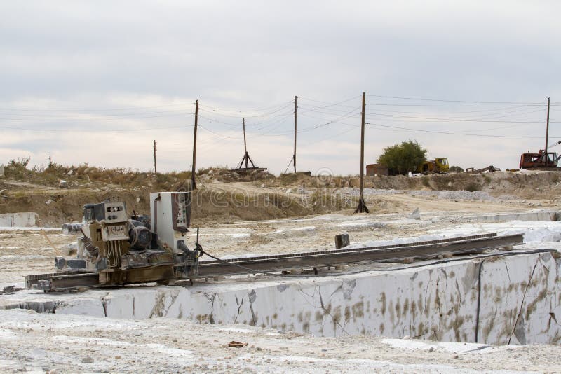 Marble Quarry, White Marble Stock Image - Image of outdoors, equipment ...