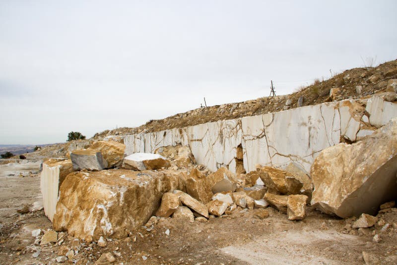 Marble Quarry, White Marble Stock Image - Image of mountain, stone ...