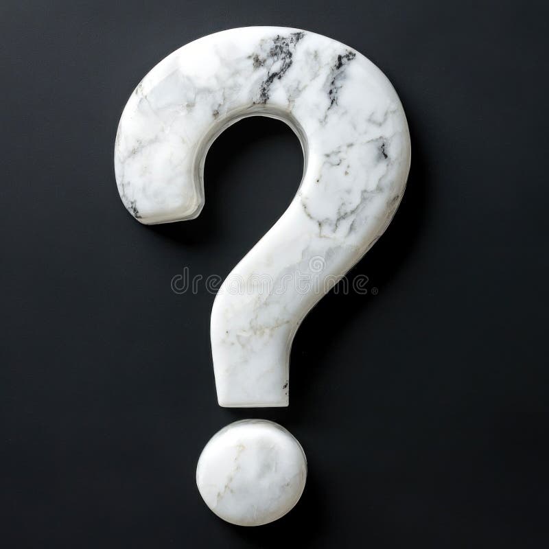 Marble Question Mark on Black Background Stock Illustration ...