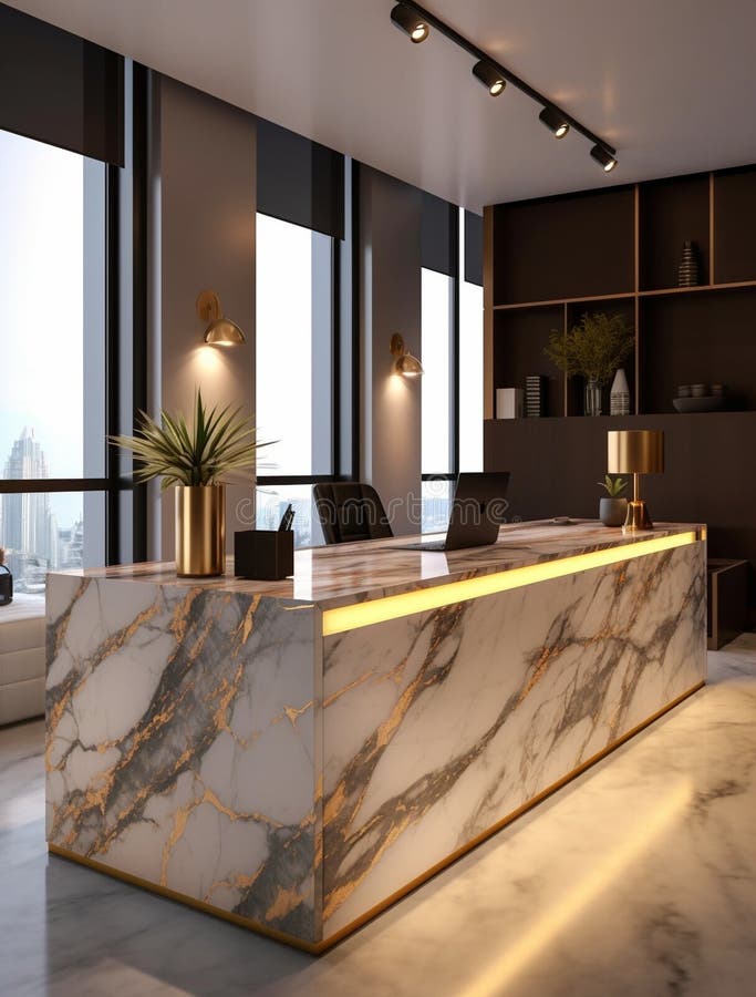 Marble_reception_desk_in_hotel_1695521747251_3 Stock Illustration ...