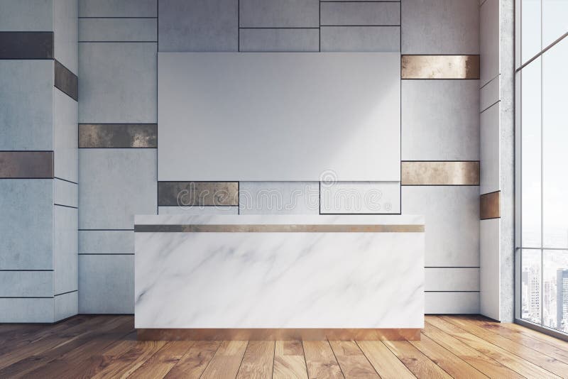 Marble Reception and a Poster Stock Illustration - Illustration of ...