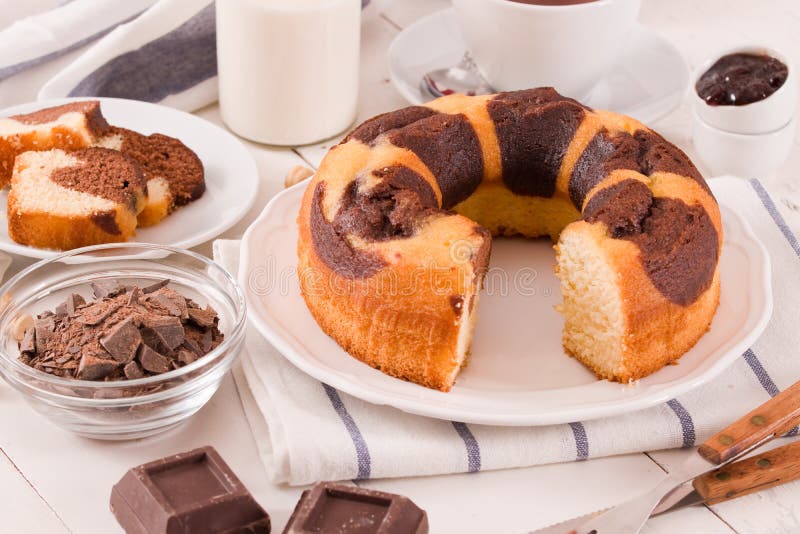 Marble Ring Cake with Hazelnuts. Stock Image - Image of dough, crust ...