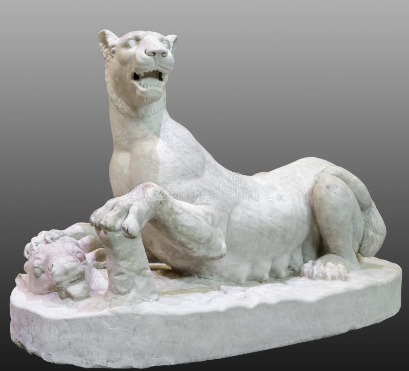 Panther. Marble. Roman Work on Greek Samples of 3-2 Centuries BC. Black ...