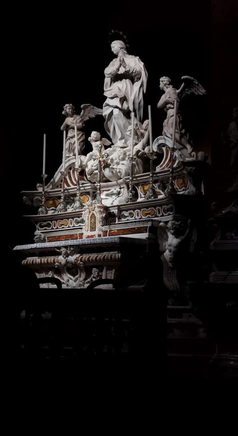 Marble Sculptures Representing the Immaculate Conception among Angels ...