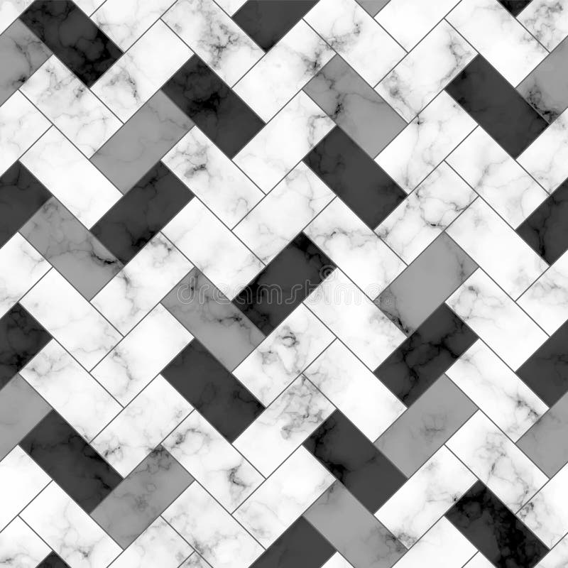 Marble Seamless Pattern. Repeating White and Black Marble Texture ...