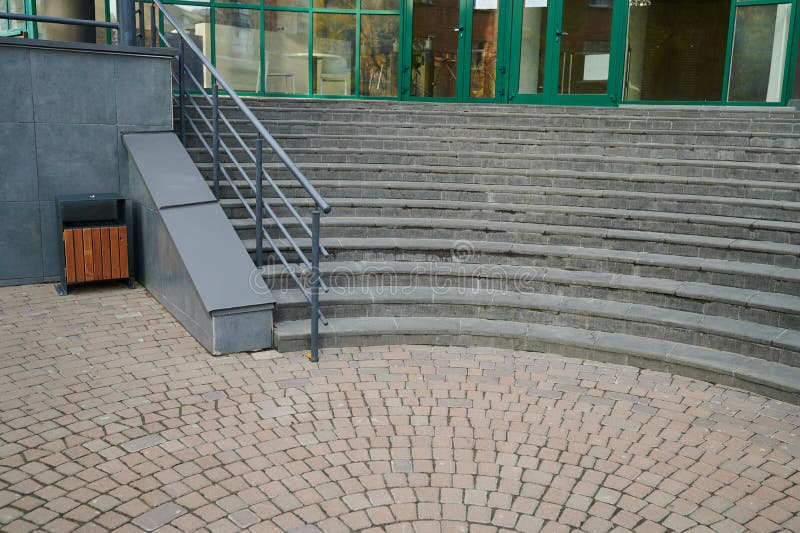 Marble Semicircular Steps in Front of the Entrance Stock Photo - Image ...
