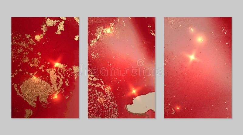 Ruby Red and Gold Abstract Marble Background with Sparkles Stock Image ...