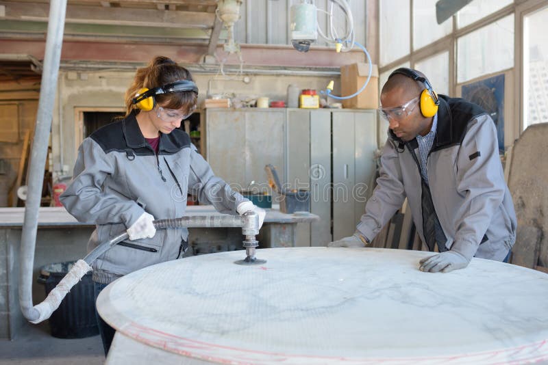 Marble Setter Polishing Top Stock Image - Image of fastening, luster ...