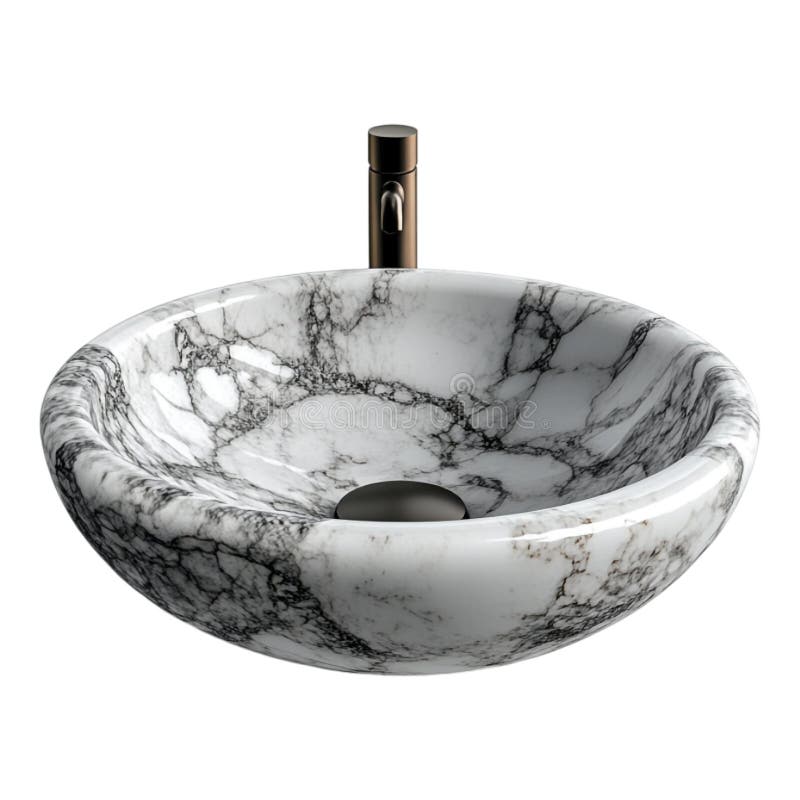 A Marble Sink or Basin Isolated Against a Transparent Background Stock ...