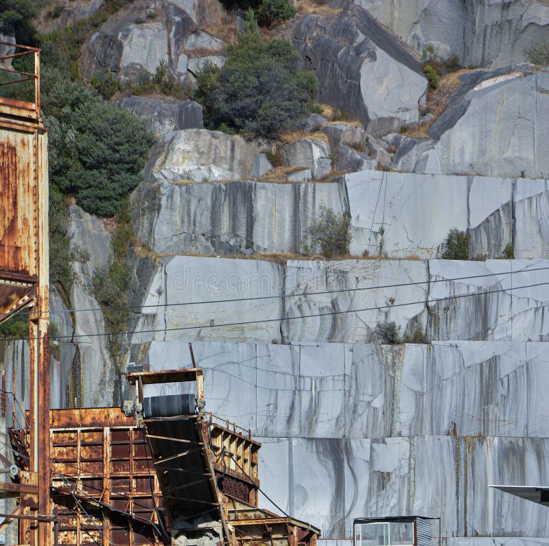 Marble Site with Crane Working Stock Photo - Image of industry ...