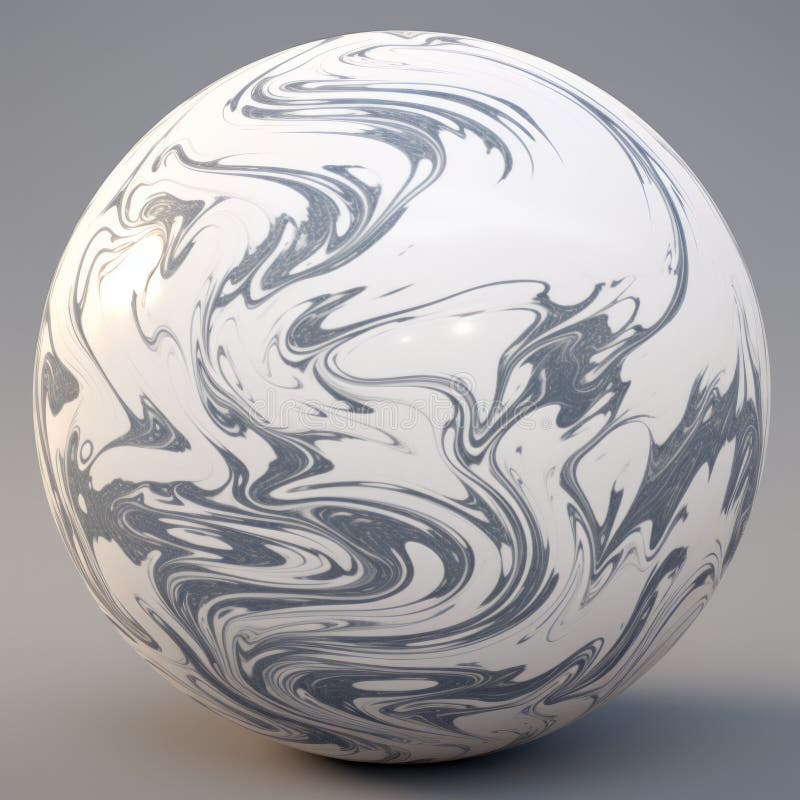 Marble Sphere with Fluid Networks and Kinetic Lines Stock Illustration ...