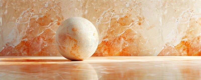 Marble Sphere on a Marble Surface with a Detailed Background ...