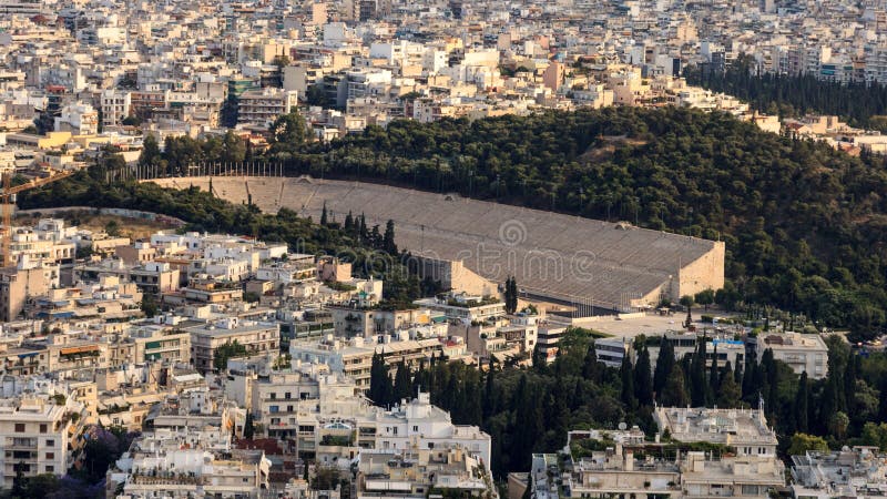 The Marble Stadium of First Olympic Games Stock Photo - Image of ...