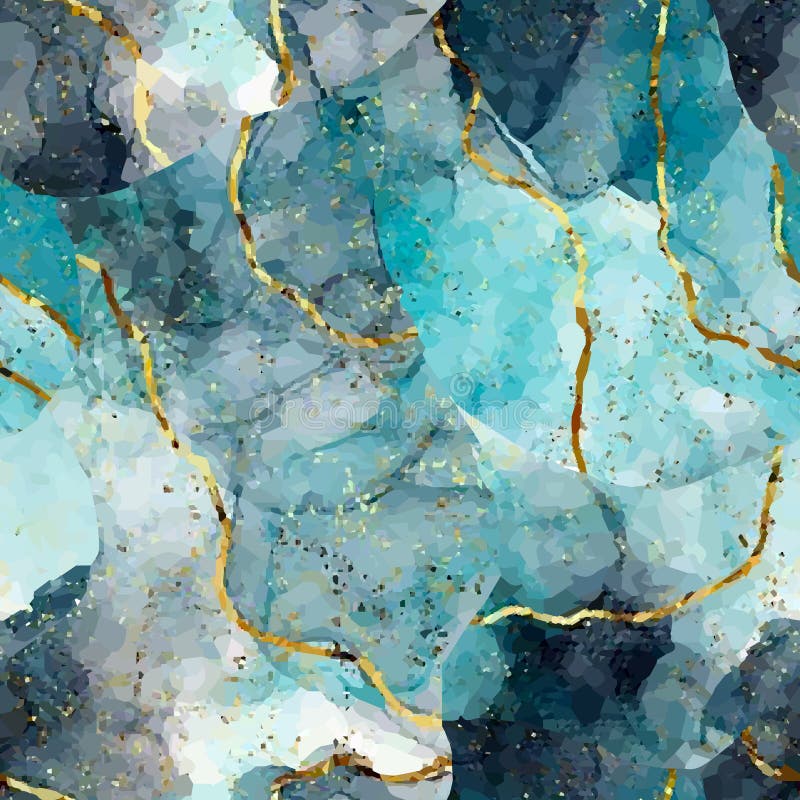 Marble Stains with Gold Veins Vector Seamless Pattern Stock Vector ...