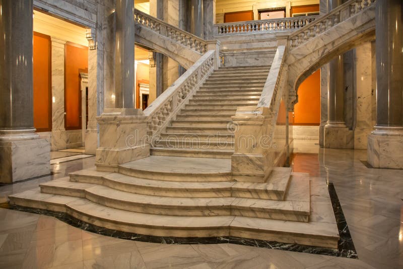 Marble Staircase and Columns Stock Image - Image of staircase, stained ...