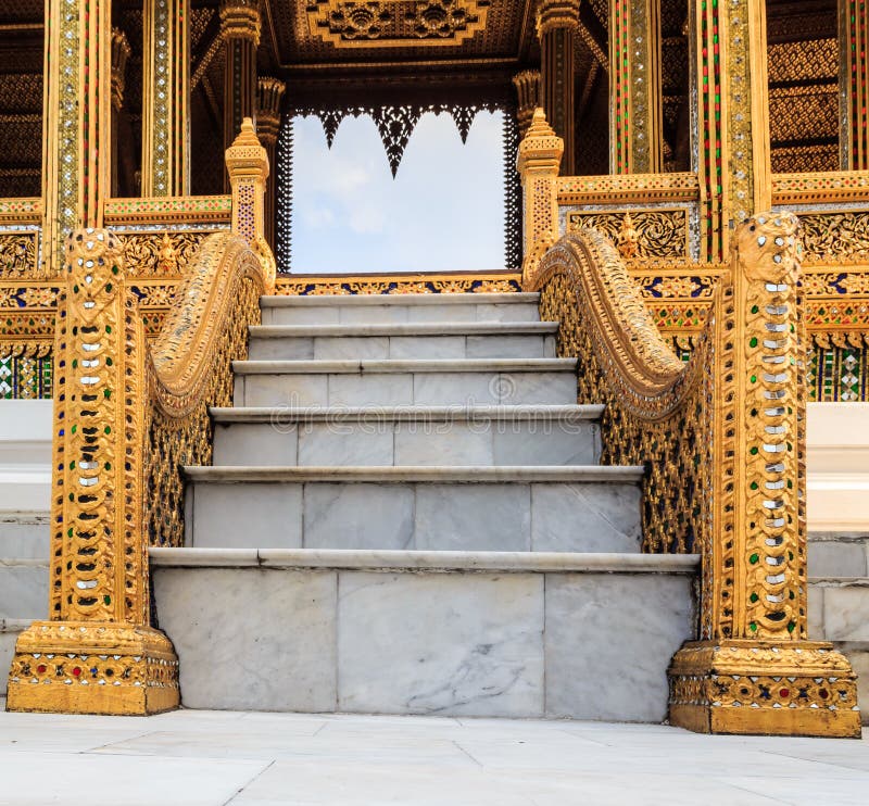Marble Staircase with Elegant Handrails Stock Image - Image of antique ...